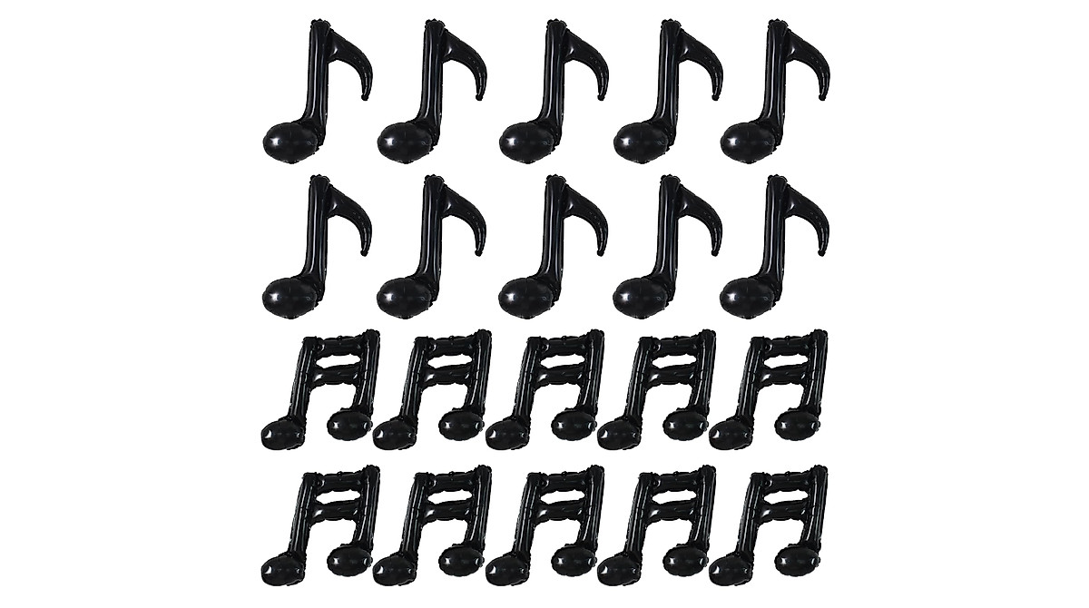 Music Note Balloons - Black Foil Party Decorations for Music Themes