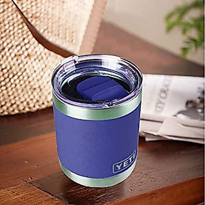 Compatible with YETI Rambler, Ozark Trail, Old Style Rtic, and More - Magnetic Slider Switch Spill Proof Tumbler Cover (Navy&Black 10/20oz)2 Count (Pack of 1)