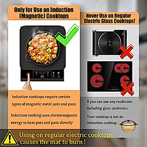 Amerbro Fireproof Induction Cooktop Protector - 11.5 x 11.5in (Magnetic) Induction Cooktop Mat for Electric Induction Stove - Heat Resistant & Waterproof - Prevent Scratches and Burns - Black (2 PCS)
