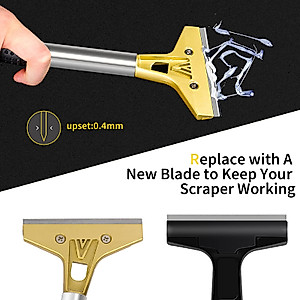 4 inch Scraper Blades 60 pcs Replacement High Carbon Steel Razor Blade for Scraper to Remove Paint Wallpaper Sticker Adhesive Labels(6 boxes)