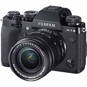 FUJIFILM X-T3 Mirrorless Camera with 18-55mm Lens (Black, USB Charging) Bundle with ProMaster LED Light, Gadget Bag, 2X 64GB SDXC Memory Card, Monopod + More (USA Authorized with Fujifilm Warranty)