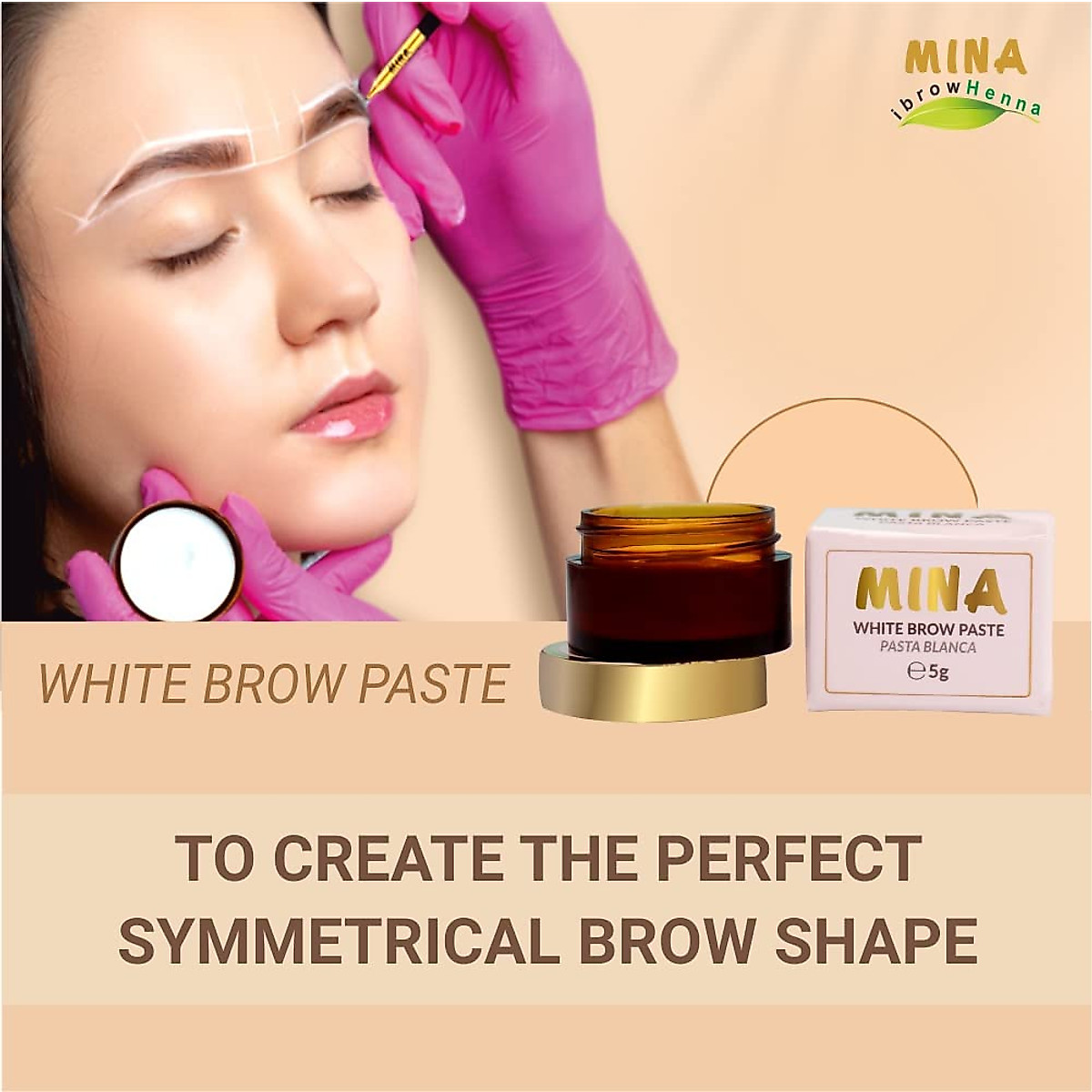 MINA White Mapping Brow Paste 5g | Draw Or Sketch The Right Shape Of The Eyebrow | Help To Perfect Your Brow Tinting