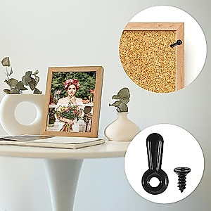 Picture Frame Turn Button Fasteners Set, 100Pcs Picture Frame Backing Hardware with 100 Pieces Screws for Hanging Pictures, Photos, Drawing Black