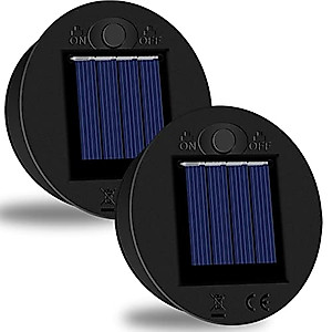 Solar Lights Replacement Top,2 Pack Solar Light Inserts for Lanterns, 8 lumens Waterproof Replacement Solar Light Parts Lids for Hanging Lanterns DIY Lights Garden Patio Decor, Warm Yellow, 2.76inches
