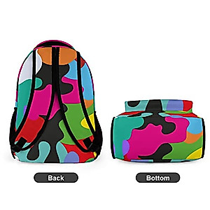 MIGAIUOI Bright Camouflage Backpack Cute Backpacks Casual Daypack Large Capacity Travel Backpack Bag