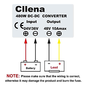 Cllena DC/DC 24V 36V to 48V Boost Converter 10A 480W Step Up Voltage Regulator Module Car Power Supply Voltage Transformer (Input 20V-42V)