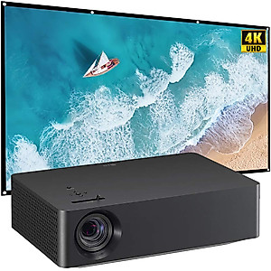 LG HU70LAB 4K UHD LED Smart Home Theater Projector, 140" Display, Bluetooth Bundle with 120" Minolta 16:9 Indoor-Outdoor Screen