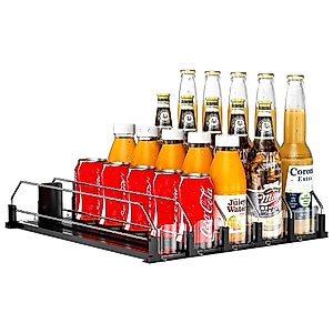 ZIJIN Drink Organizer for Fridge, 5 Rows Refrigerator Drink Organizers
