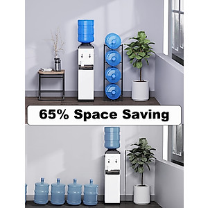 MYLOLF 3&5 Gallon Water Jug Holder: 3 4 5 6 Tier Storage 5 Gallon Coller Water Bottle Rack - 5 Gal Stackage Container Organizer Stand for Home Kitchen Garage（4 Tier）