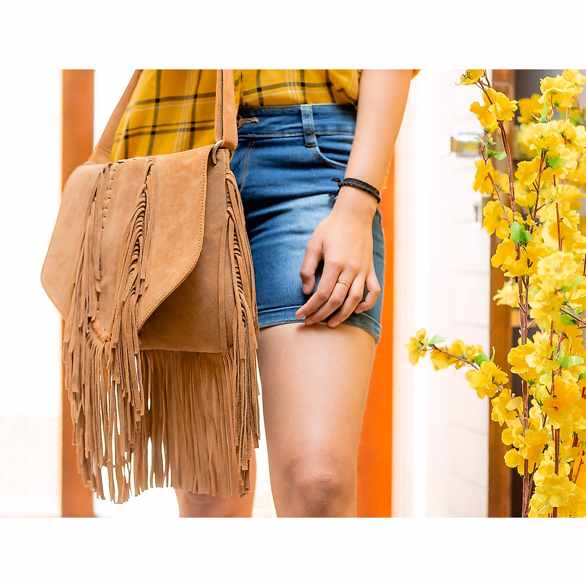 AryanExports Women Hippie Fringe Bags Fashion Bohemian Tassel Cross Body Bag Vintage Boho Bags