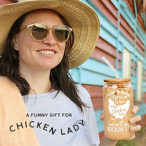 Chicken Gifts - Chicken Gifts for Women - Chicken Themed Gifts - Chicken Lover Gifts, Chicken Lady Gifts, Chicken Mom Gifts - Chicken Christmas Gifts - Chicken Farmer Gifts for Women - 20 Oz Can Glass
