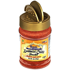 Rani Kashmiri Chilli Powder (Deggi Mirch, Low Heat) Ground Indian Spice 85g PET Jar ~ All Natural | Salt-Free | Vegan | Kosher | Gluten Friendly | Perfect for Deviled Eggs & Other Low Heat Dishes