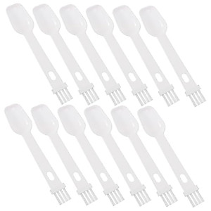 Amosfun 12pcs Grinder Cleaning Brush Espresso Ground Coffee Espumador De Leche Practical Coffee Bean Spoon Coffee Beans Espresso Coffee Grinder Brush Tea Spoon Coffee Measuring Pp White