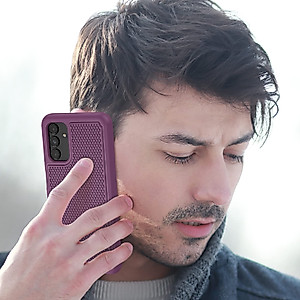 BNIUT for Samsung Galaxy A13 5G Case: Dual Layer Protective Heavy Duty Cell Phone Cover Shockproof Rugged with Non Slip Textured Back - Military Protection Bumper Tough - 6.5inch (Burgundy Purple)
