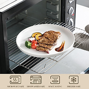 MALACASA Plates and Bowls Sets, 24 Pieces Modern Porcelain Dinnerware Set for 6 Ceramic Dishware Dishes White Kitchen Dinner Dining Ware Set Microwave and Dishwasher Safe, Series LUNA