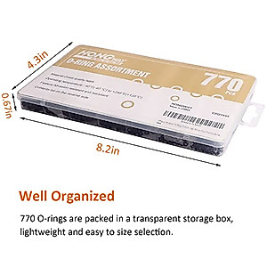 770pcs Rubber O Ring Assortment Kits 18 Sizes Sealing Gasket Washers Made of NBR by HongWay for Car Auto Vehicle Repair, Professional Plumbing, Air or Gas Connections