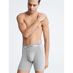 Calvin Klein Men's Active 2-Pack Boxer Brief-Amazon Exclusive, Midnight, Athletic Grey Heather, Large