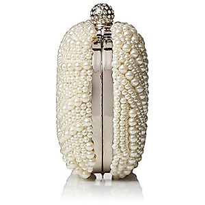 Snowskite Women's Handmade Full Pearl Bridal Evening Clutch Bag Ivory