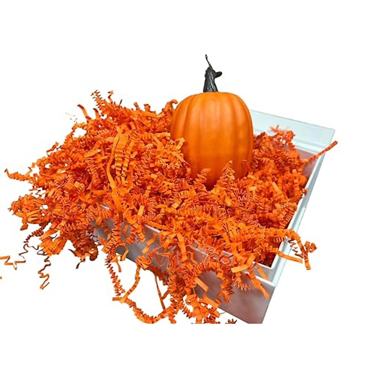 Rupert and Jeoffrey's Trading Co. Crinkle Cut Paper Shred Filler for Gift Baskets (1/2 Lb, Orange)