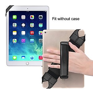 joylink Universal Tablet Hand Holder Strap, 360 Degrees Swivel LeathJer Handle Grip with Elastic Belt, Secure & Portable for 10.1" Tablets (Samsung Asus Acer iPad etc), Black