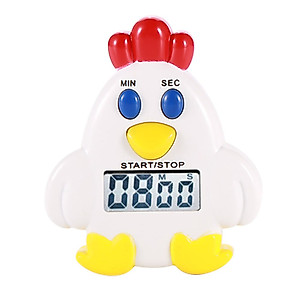 BuyWeek Chicken Timer, Cute Cartoon Kitchen Timer LCD Electronic Digital Cooking Timer Reminder Countdown Timer for Cooking Baking