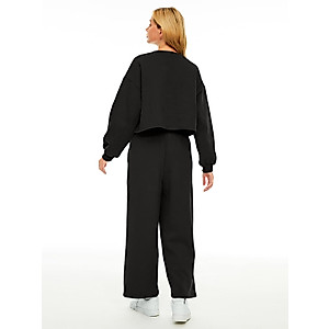 AUTOMET Womens Matching Lounge Sets 2 Piece Outfits Loungewear Sweatsuits Long Sleeve Crop Tops Wide Leg Sweatpants Two Piece Fall Clothes Winter Going Out Workout Spring Pajamas Fashion 2023