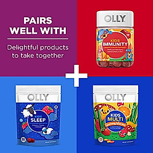 OLLY Kids Multivitamin + Probiotic Gummy, Digestive and Immune Support, Vitamins A, D, C, E, B, Zinc, Kids Chewable Supplement, Berry, 50 Day Supply - 100 Count (Pack of 1)