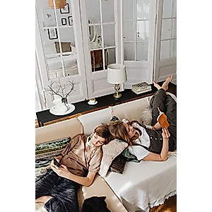 SONGXIN 70.9" Console Table,Modern Extra Narrow Long Sofa Table Behind Couch,Skinny Entry Table with Black Metal Frame for Living Room, Hallway,Classic Black