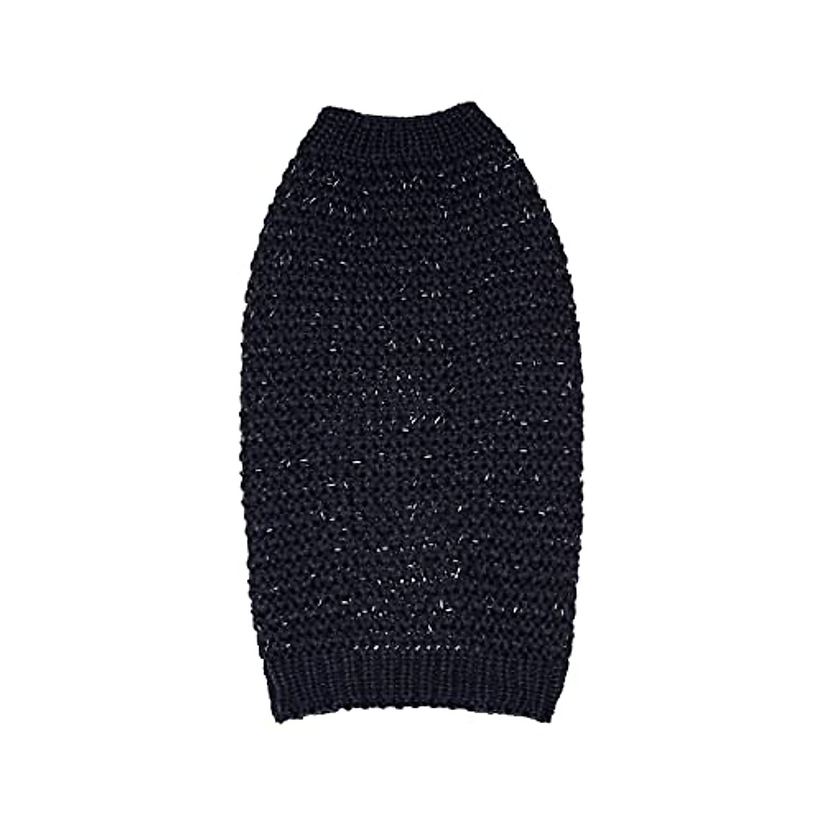 Ganfanren Reflective Knitted Dogs Sweater Winter Pet Pullover Coat Clothing (Small, Navy)