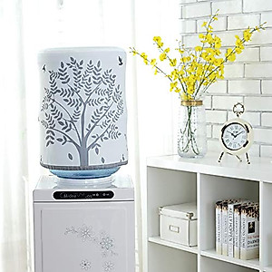 DFYOUHome Water Dispenser Barrel Covers, Reusable Furniture Standard Cover Protector for Home, Office and 5 Gallon Water Bottle, Durable Fabric Bucket Décor (Tree)