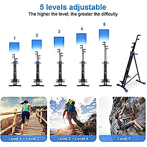 The ONLY Vertical Climber Machine Combined Resistance Training and High-Intensity Cardio for Home, More Than 350 lbs Weight Capacity，Full Body Stair Climber，Home Gym Exercise Machine (Blueblack)