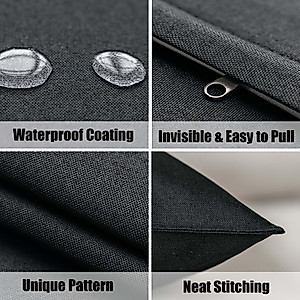 NiNi ALL Outdoor Waterproof Throw Pillow Covers Set of 2 Decorative Farmhouse Garden Pillowcase Solid Cushion Cases for Patio Tent Couch 18x18 inch Black