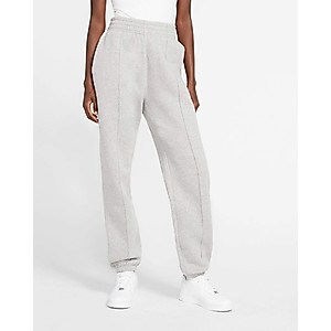 Nike Women's NSW Sportswear Essential Fleece Pants, Dk Grey Heather/White, X-Large