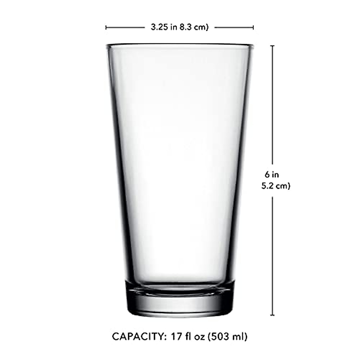 Home Essentials & Beyond Drinking Glasses Set Of 10 Highball Glass Cups 17 Oz Beer Glasses, Water, Juice, Cocktails, Iced Tea, Bar Glasses. Dishwasher Safe.