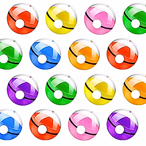 100 Pcs Vending Machine Capsules Bulk 2 Inch Clear Colored Round Capsule 7 Colors Gumball Machine Capsules Mini Claw Capsule Plastic Ball Favor Container with Label Stickers Black Tape for Party Favor