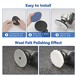 TOOVEM 14 Packs 4 Inch Diamond Polishing Pads with 5/8"-11 Backer Pad, 12 PCS Wet/Dry Polish Pad Kit for Drill Grinder Polisher, 50-8000 Grit Pads for Granite Marble Stone Concrete Countertop Quartz