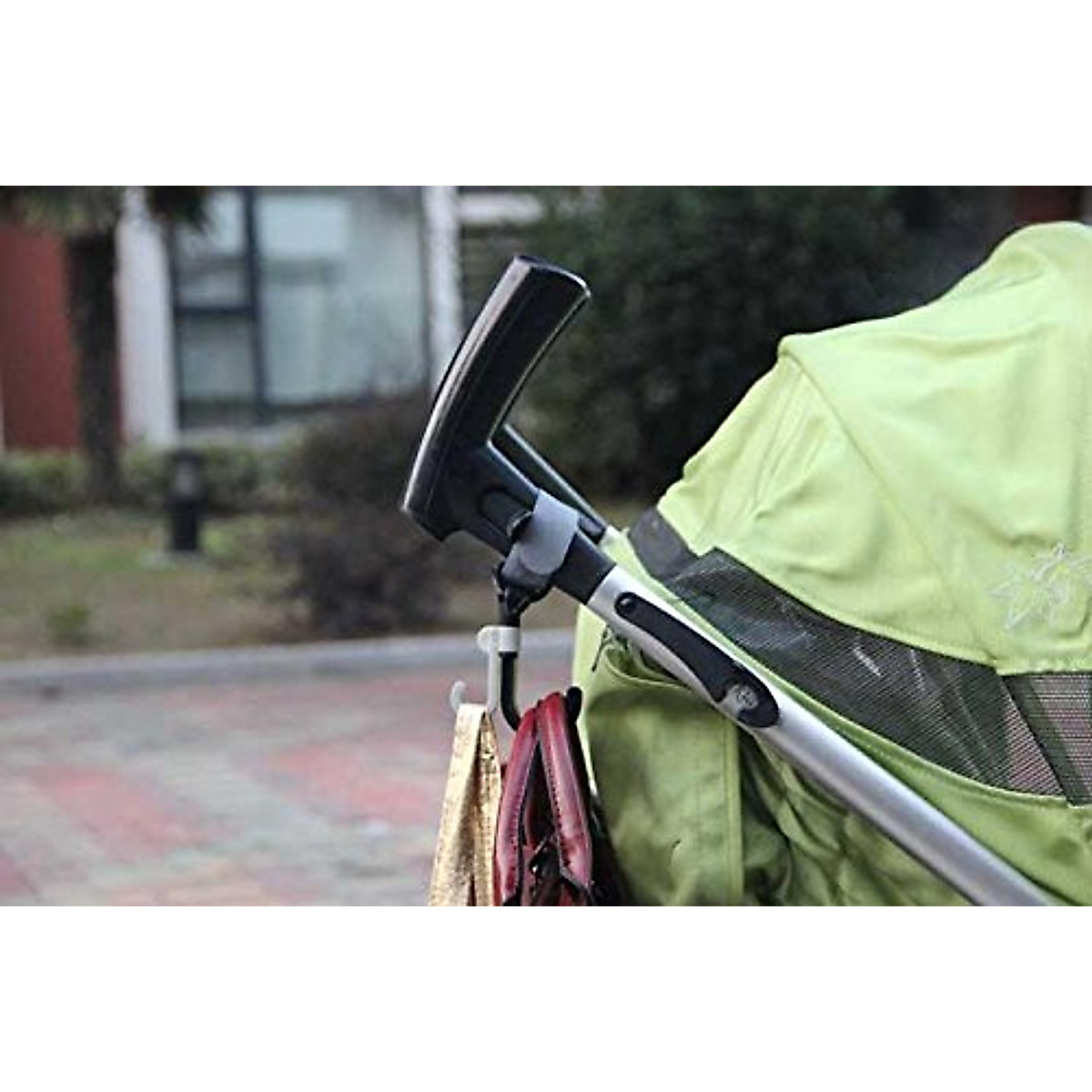 Mom's Best Baby Two Pack - New Durable Stroller Hooks with Secure Black Velcro Strap - 360 & 180 Degree Swivel Double Hook Design - Heavy Duty - 100% Guaranteed