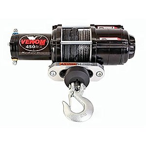 VENOM Winch 4500LB UTV Winch With Model Specifc Mount Fits 14-21 POLARIS RZR/RZR 4/GENERAL 900/1000/TURBO RXR RAZOR