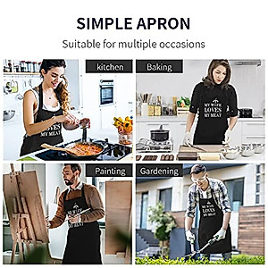 Gvlrbut Funny Grilling Aprons for Men, Gag Gifts for Men, Cooking BBQ Grill Chef Apron for Dad Naughty Gifts for Him Husband from Wife, Black, One Size