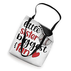 Little Sister Biggest Fan Baseball Sister Baseball Sis Tote Bag