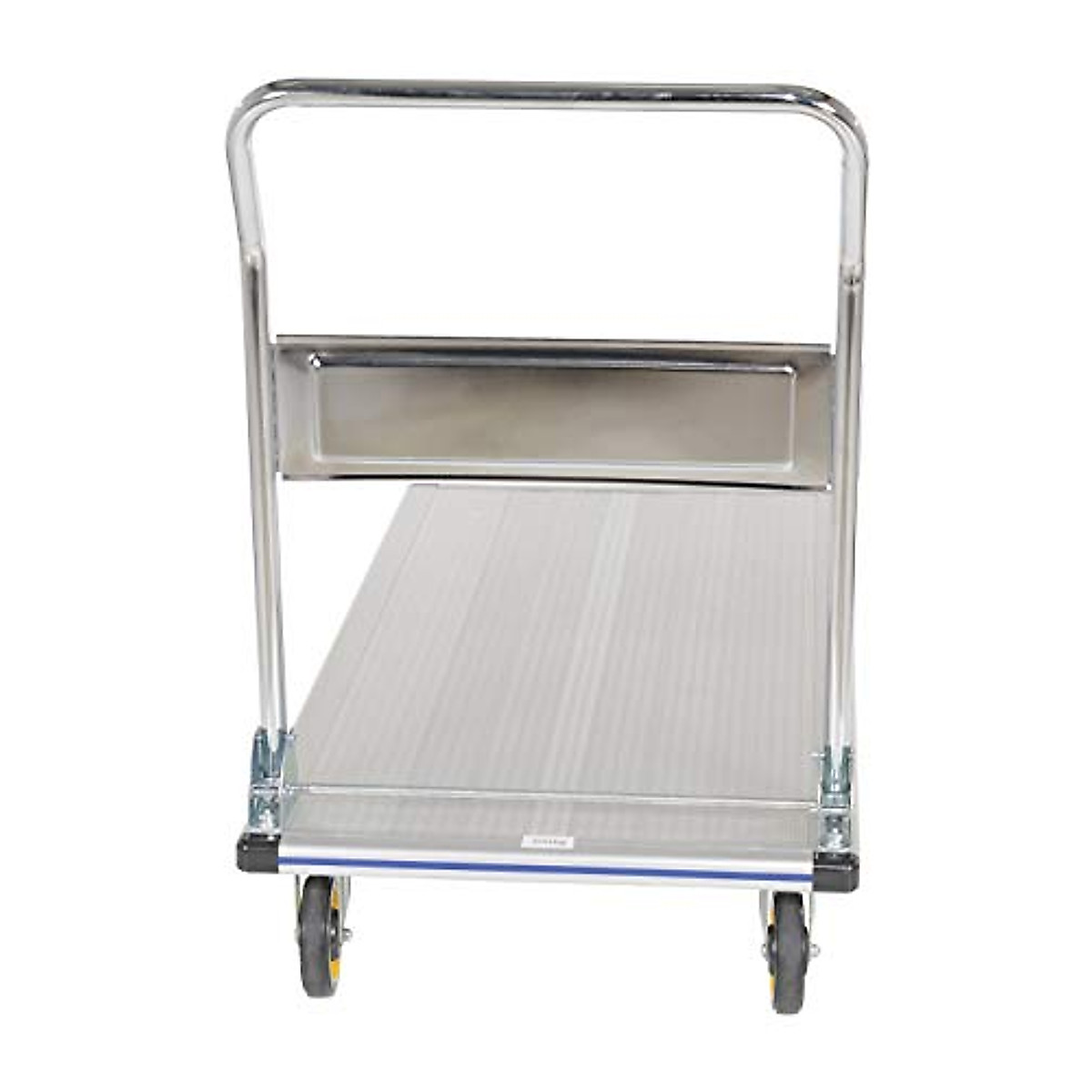 Vestil AFT-48-NM Aluminum Folding Platform Truck with Single Handle and 5" Non-Marking Polyurethane Casters, 600 lbs Capacity, 48" Length x 24" Width x 8-3/8" Height