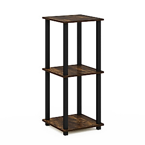 Furinno Simplistic Set of 2 End Table, 2-Pack, Amber Pine/Black