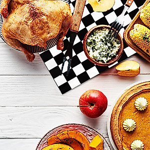 40Pcs Checkered Flag Napkins Race Car Birthday Party Supplies Disposable Racing Party Napkins Black and White Dessert Paper Napkins for Baby Shower Racing Themed Party Decorations Favors