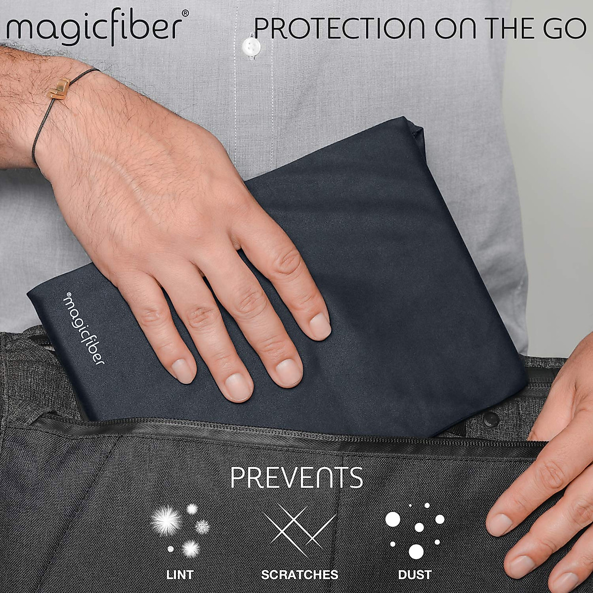 MagicFiber Microfiber iPad Sleeve Case (2 Pack) Light Protection and Screen Cleaning for iPad 9.7, 10.5, Pro, New iPad Air - Compatible with 9.7-11 Inch iPad Tablets