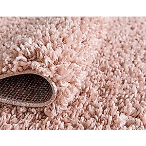 Unique Loom Davos Shag Collection Modern Luxuriously Soft & Cozy Shag Area Rug (5' 0 x 8' 0 Rectangular, Dusty Rose)