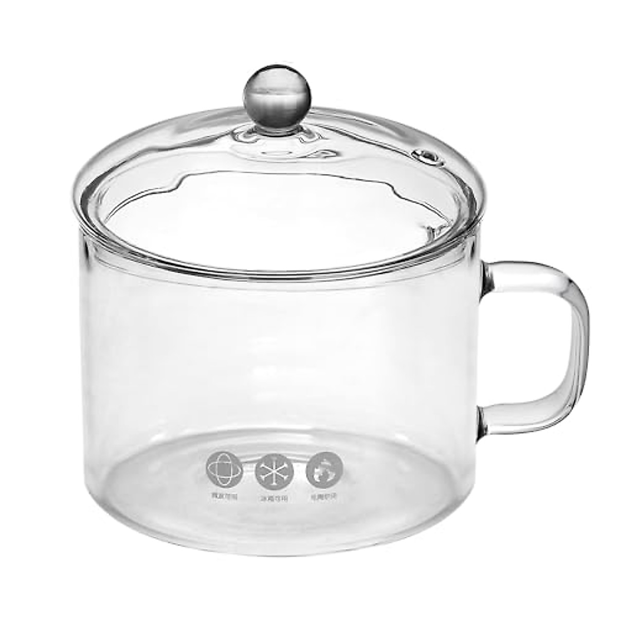 50Oz Cooking Saucepan, Clear Glass Cooking Pot Heat Resistant Stovetop Pot, Multi-Function Stew Pot for Home Kitchen Restaurant