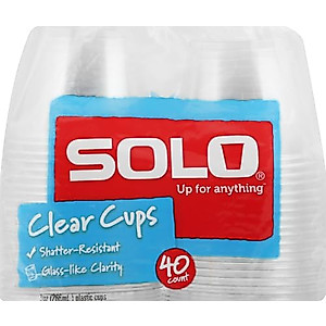 Solo Clear Plastic Cups, 9 oz, 40 ct