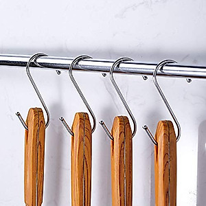 WHYHKJ 12pcs 4.7 Inches Extra Large S Shape Hooks Heavy-Duty Stainless Steel Hanging Hooks Pot Pan Hanger Clothes Storage Rack Tool Kitchen Tools