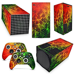 GNG Weed Skins Compatible with Xbox Series X Console Decal Vinal Sticker + 2 Controller Set
