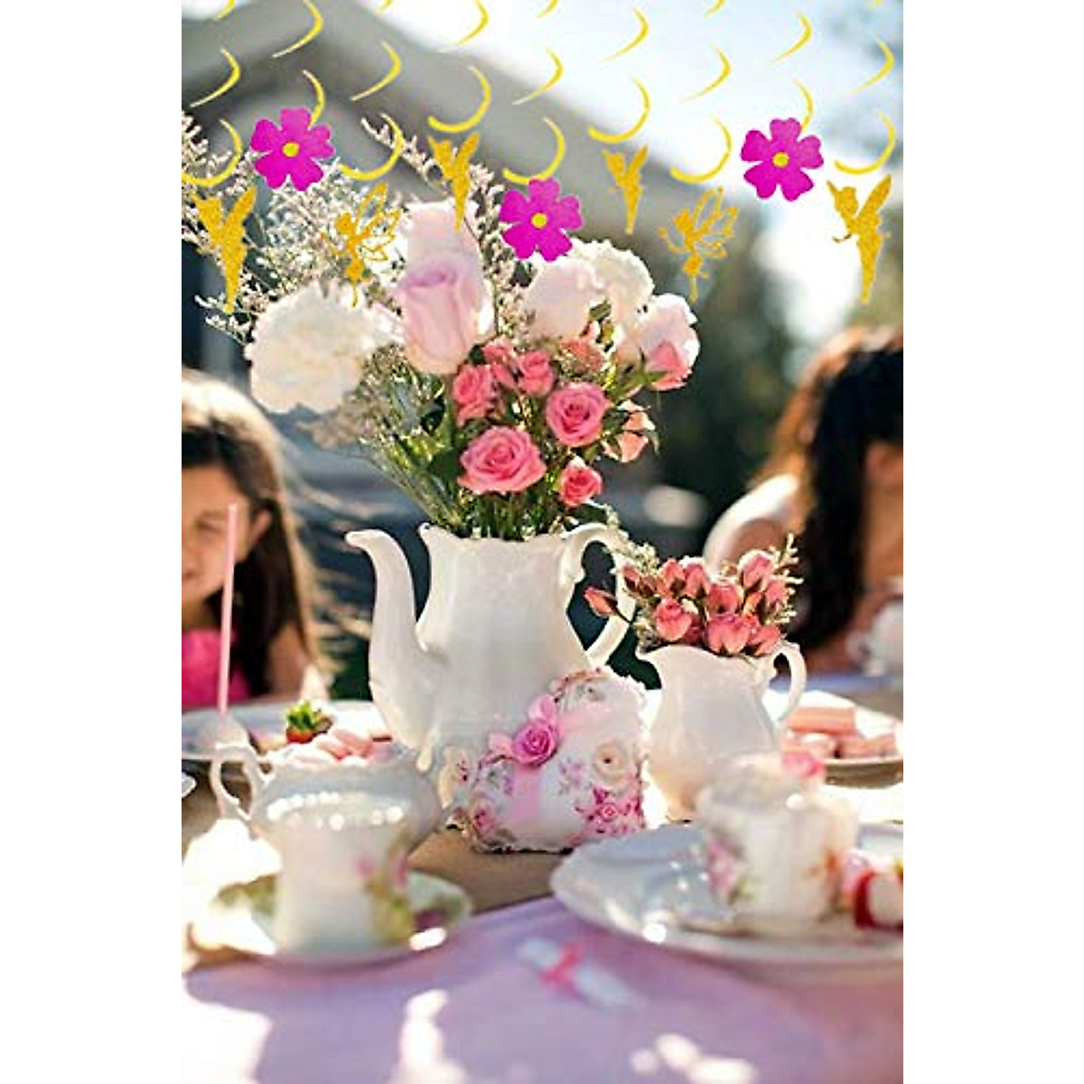 JeVenis 12 PCS Fairy Party Hanging Swirl Fairy Party Decoration Fairy Party Favors Fairy Garden Decoration